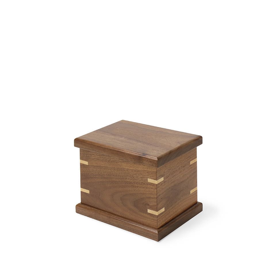 Signature Black Walnut Small Cremation Urn - Maple Nail Cremation Urns